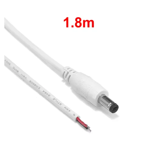 1.8m/2m 5.5x2.1mm Male Angled DC Power Pigtail Cord Cable for Battery ...